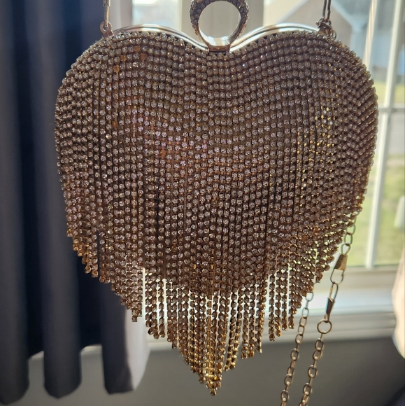 Bags | Bejeweled Heart Shaped Purse | Poshmark